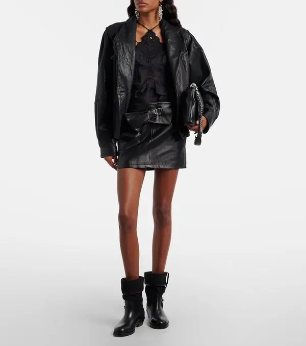 Isabel Marant Étoile Ildra 35 Leather And Suede Ankle Boots - Black