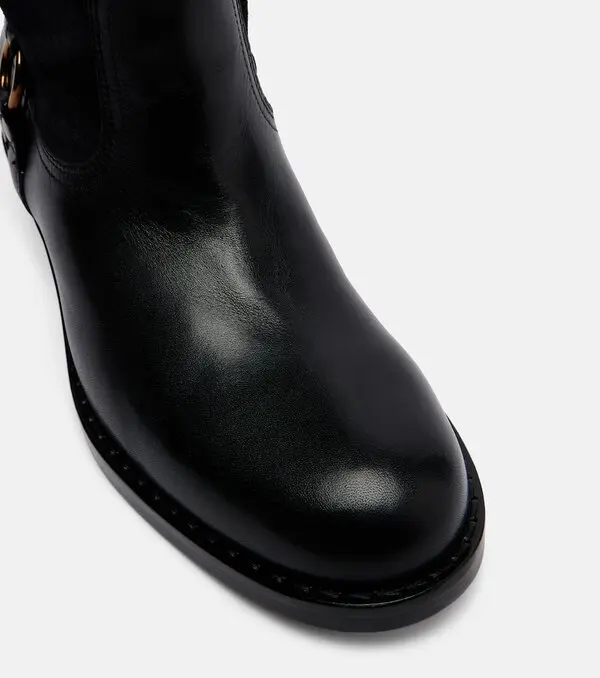 Isabel Marant Étoile Ildra 35 Leather And Suede Ankle Boots - Black