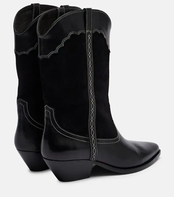 Isabel Marant Étoile Duerte Leather And Suede Cowboy Boots