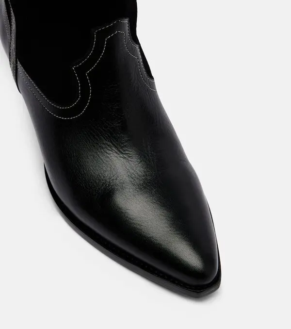 Isabel Marant Étoile Duerte Leather And Suede Cowboy Boots