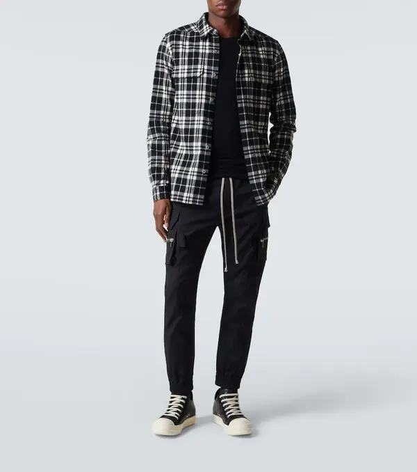 Rick Owens Mastodon Cotton-blend Poplin Slim Cargo Pants - Black