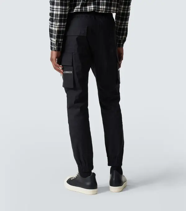 Rick Owens Mastodon Cotton-blend Poplin Slim Cargo Pants - Black