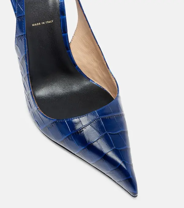 TOM FORD 105 Croc-effect Leather Slingback Pumps