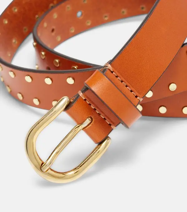 Isabel Marant Étoile Zap Studded Leather Belt - Brown
