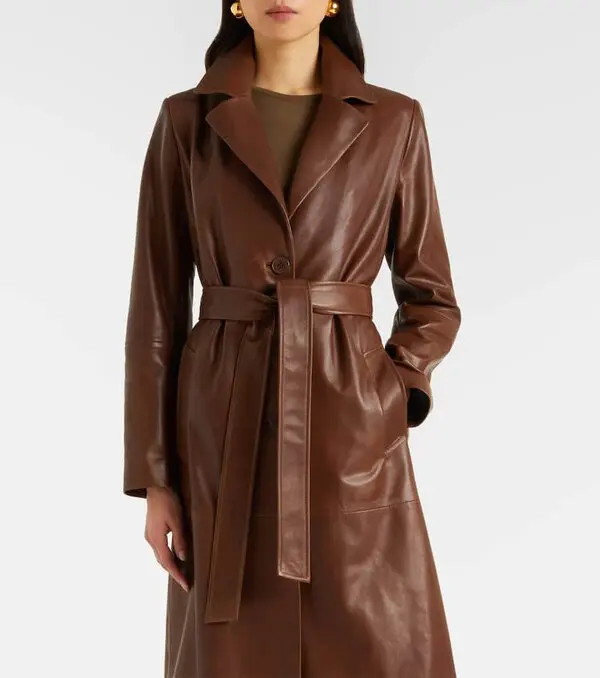 Nour Hammour Dakota Shearling-trimmed Leather Coat