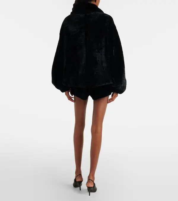 Nour Hammour Leontine Shearling Shorts