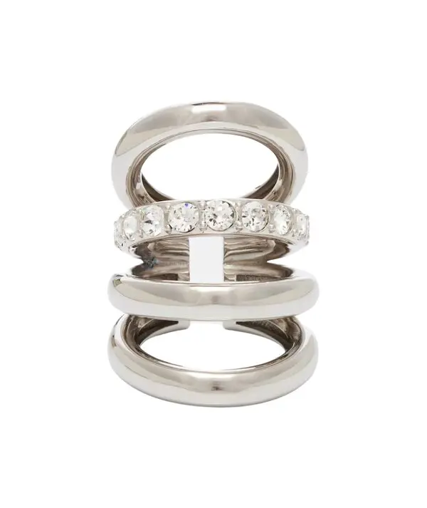 Rabanne Crystal-embellished Ring - Silver