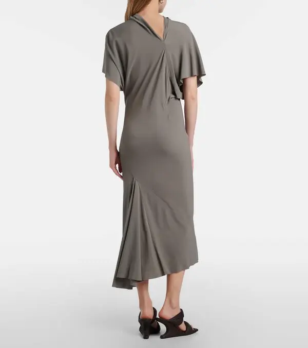 Rick Owens Seb Draped Midi Dress - Grey | Editorialist