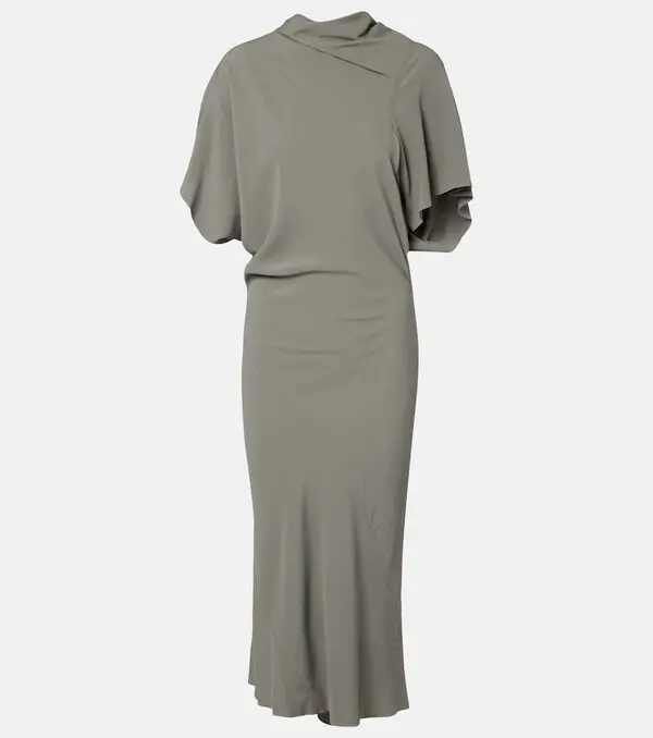 Rick Owens Seb Draped Midi Dress - Grey