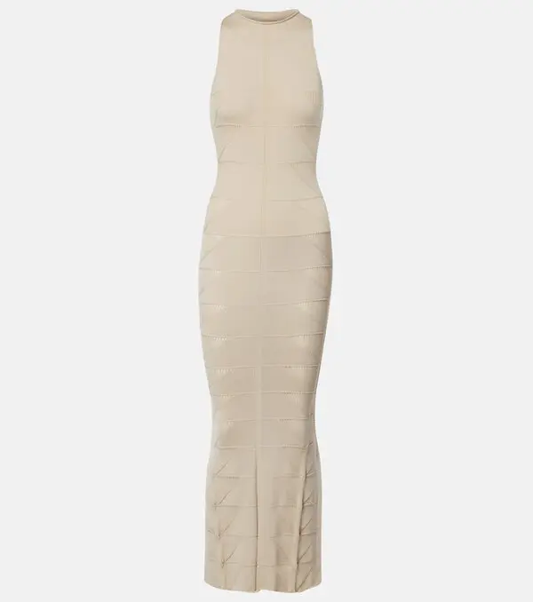 Rick Owens Motivo Virgin Wool Maxi Dress - Beige