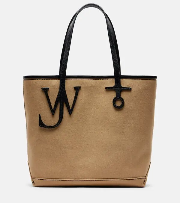 JW Anderson Leather-trimmed Canvas Tote - Beige
