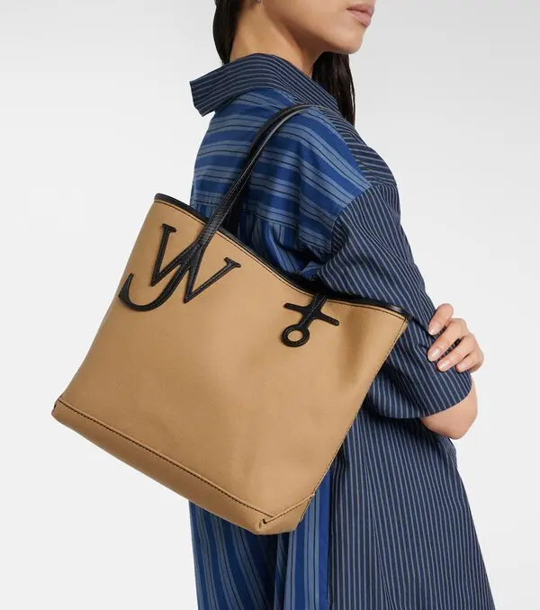 JW Anderson Leather-trimmed Canvas Tote - Beige