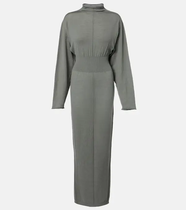 Rick Owens Virgin Wool Maxi Dress - Green