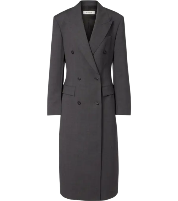 RÓHE Double-breasted Virgin Wool Coat - Grey