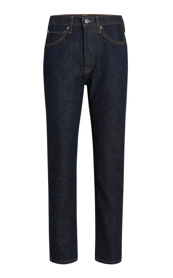 Khaite Finley Rigid Mid-rise Slim-leg Jeans - Navy