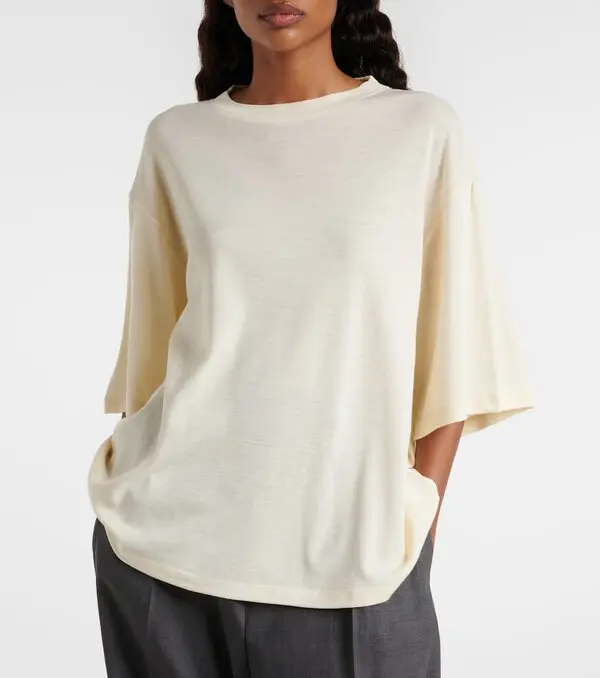 RÓHE Oversized Merino Wool T-shirt - White