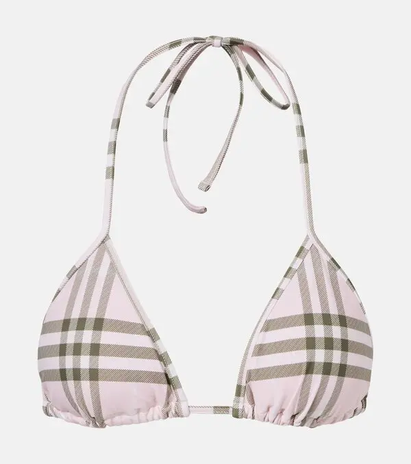 Burberry Checked Bikini Top - Pink