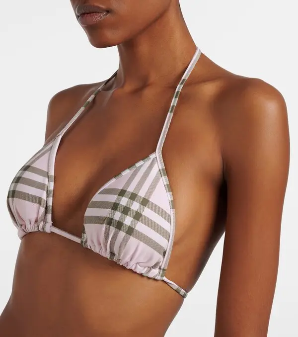 Burberry Checked Bikini Top - Pink