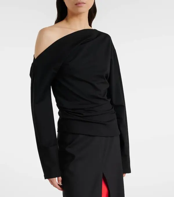 RÓHE Draped One-shoulder Top