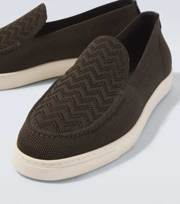Giorgio Armani Jacquard Slip-on Loafers - Green