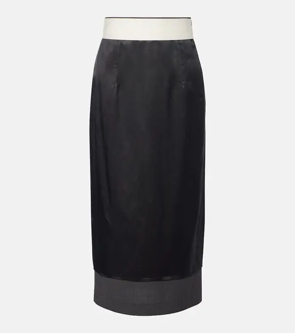 RÓHE Wool Pencil Skirt - Grey