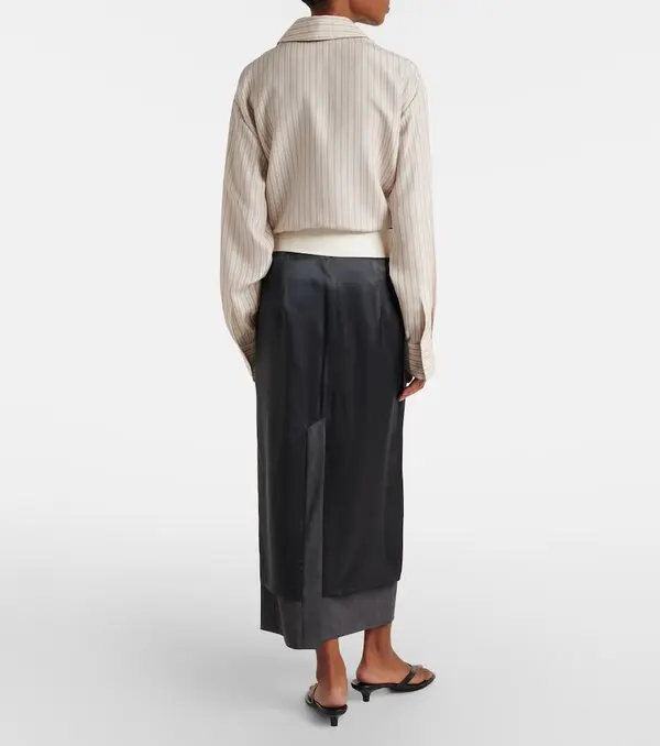 RÓHE Wool Pencil Skirt - Grey
