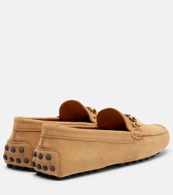 TOD'S Gommino Suede Driving Shoes - Beige