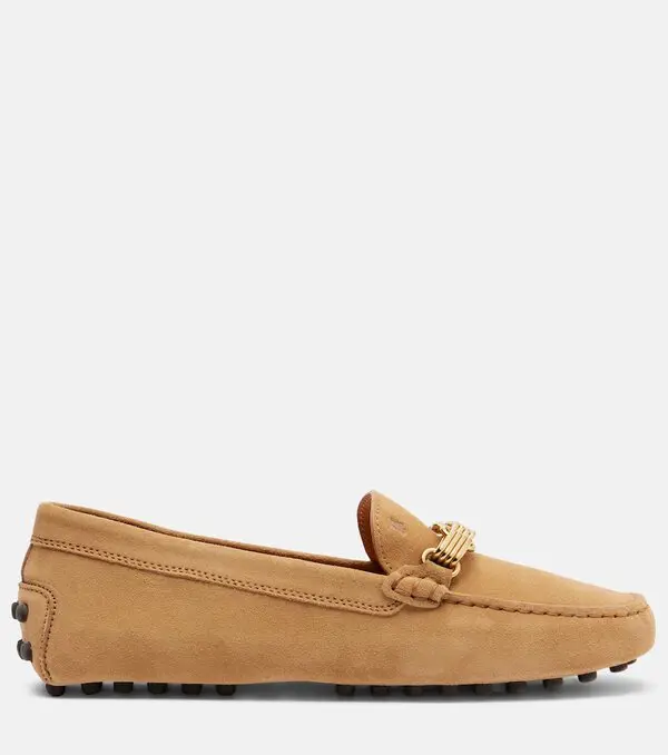 TOD'S Gommino Suede Driving Shoes - Beige
