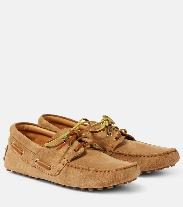 TOD'S Gommino Suede Driving Shoes - Brown