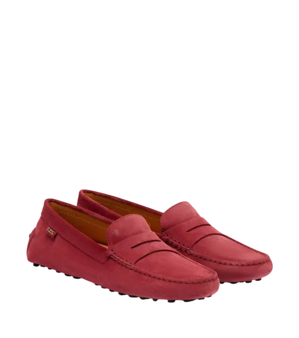 TOD'S Gommino Suede Driving Shoes - Red