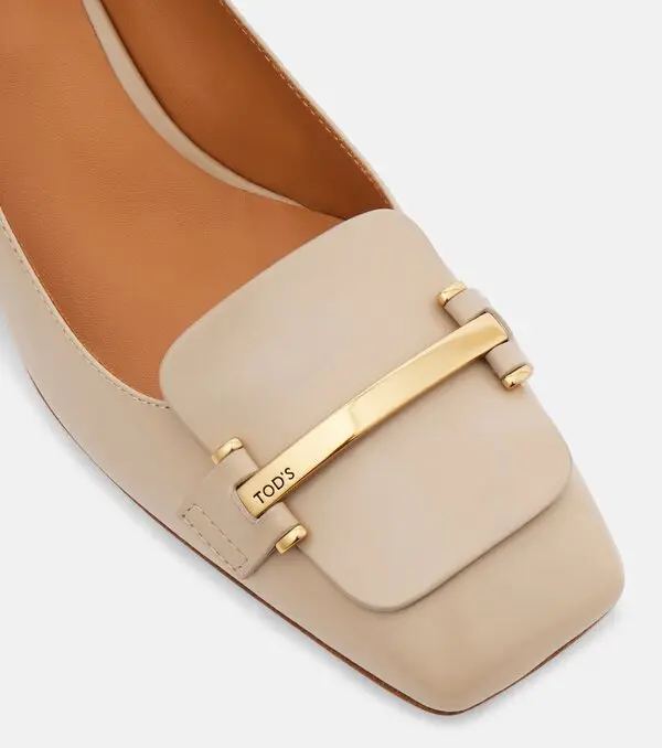 TOD'S Barretta Leather Pumps - Beige