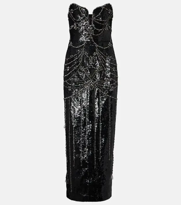 CLIO PEPPIATT Chandelier Embellished Gown - Black