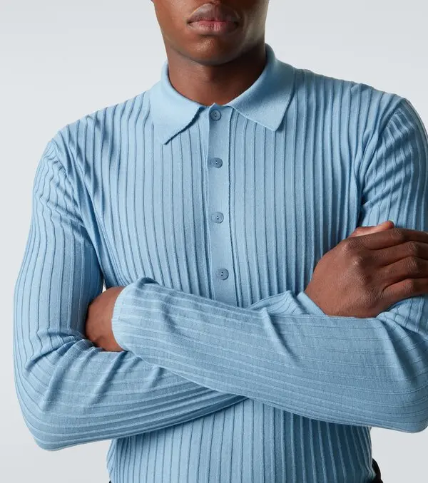 Saint Laurent Wool, Cashmere, And Silk Polo Shirt