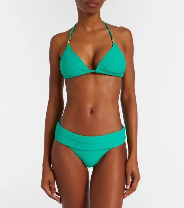 Heidi Klein Embellished Bikini Top - Green