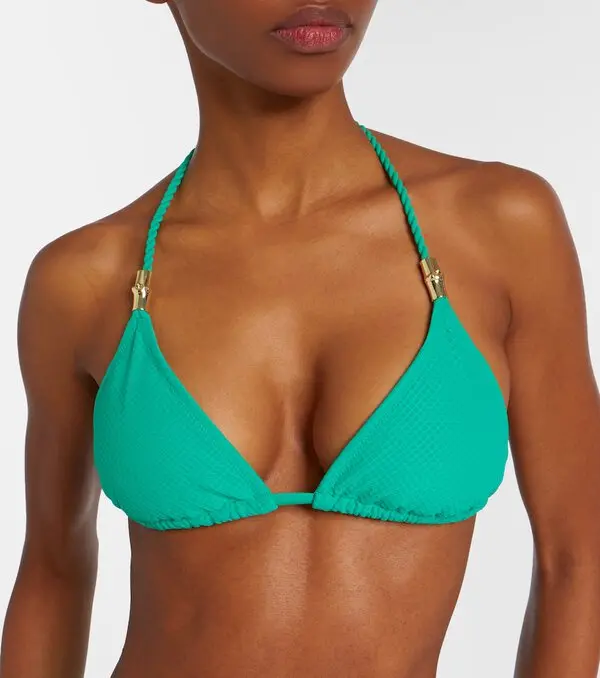 Heidi Klein Embellished Bikini Top - Green