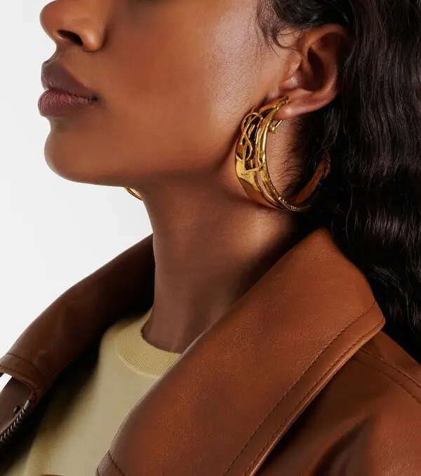 Saint Laurent Cassandre Large Clip-on Earrings - Gold