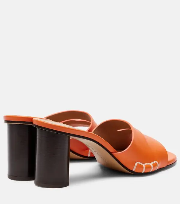 JW Anderson Leather Loafer Mules - Orange