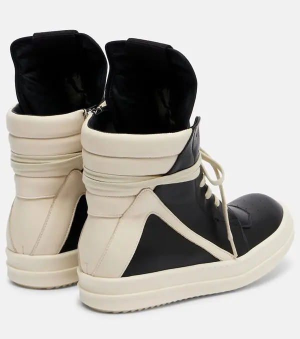 Rick Owens Geobasket Leather Sneakers - Black