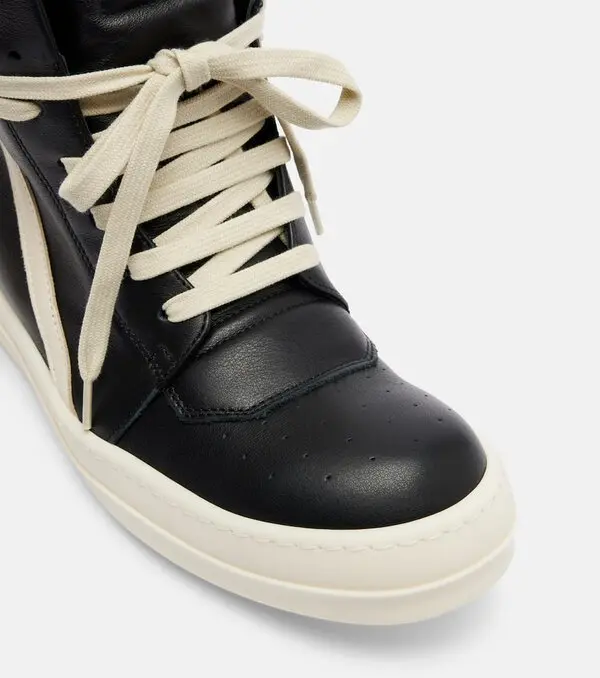 Rick Owens Geobasket Leather Sneakers - Black