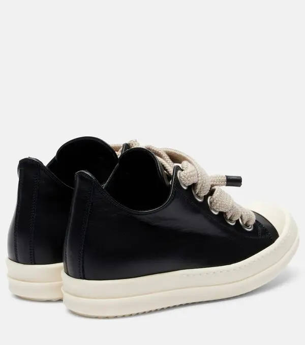 Rick Owens Jumbolace Leather Sneakers - Black