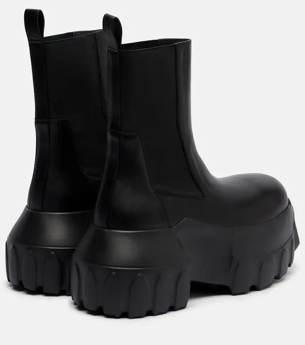 Rick Owens Beatle Mega Tractor Leather Chelsea Boots