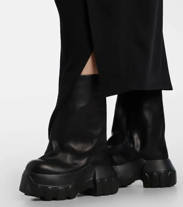 Rick Owens Mega Tractor Leather Mid-calf Boots