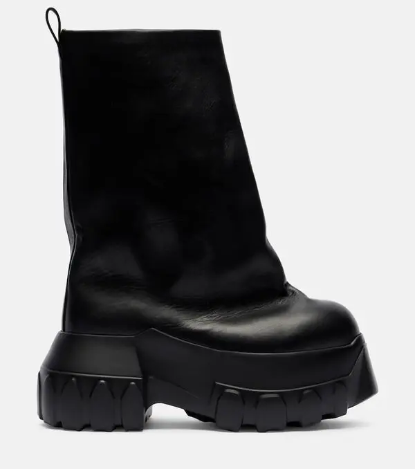 Rick Owens Mega Tractor Leather Mid-calf Boots