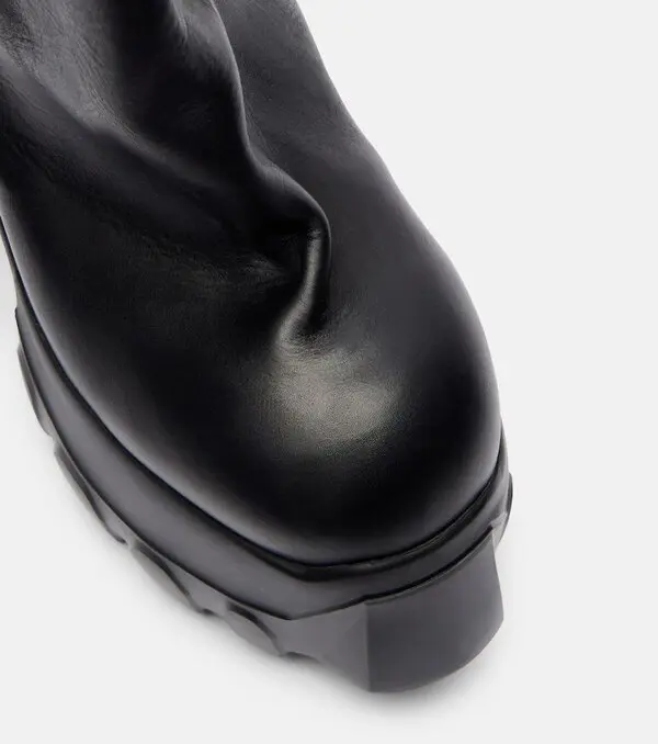 Rick Owens Mega Tractor Leather Mid-calf Boots