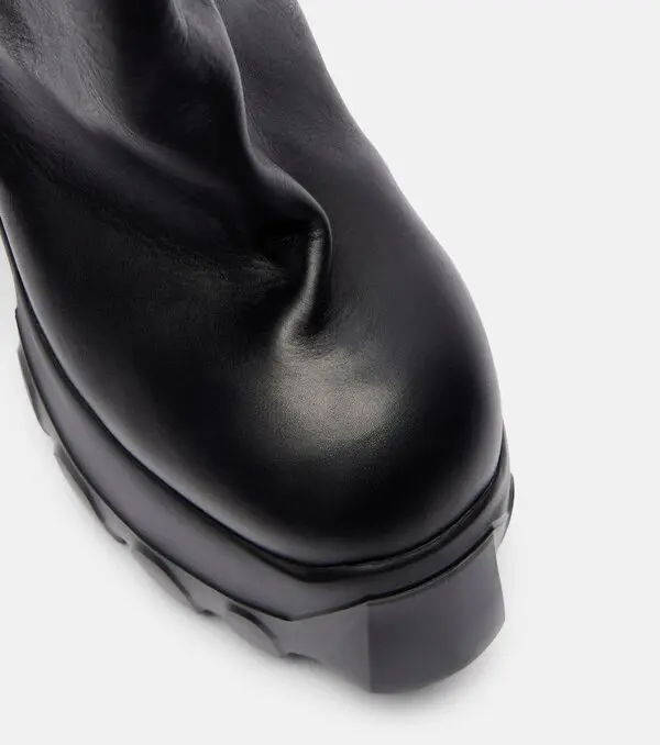 Rick Owens Mega Tractor Leather Mid-calf Boots