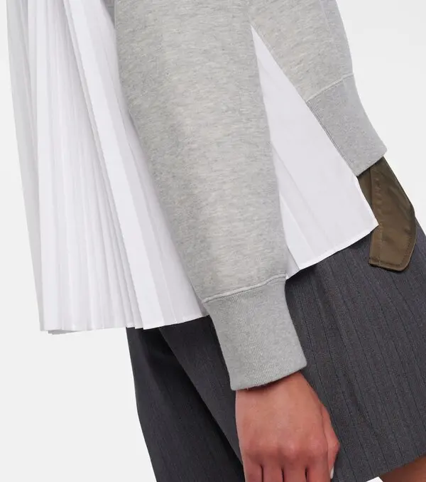 Sacai Cotton-blend Sweatshirt - Grey