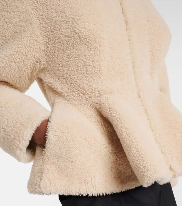 Alaïa Peplum Shearling Jacket