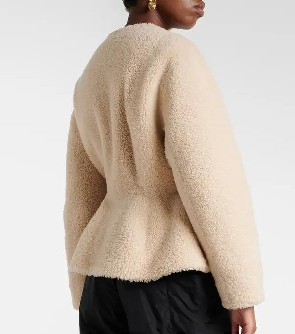 Alaïa Peplum Shearling Jacket