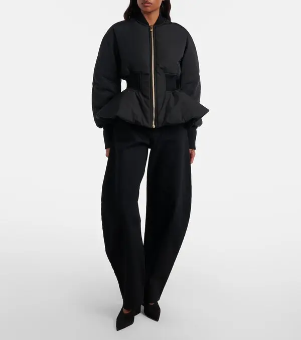 Alaïa Peplum Bomber Jacket