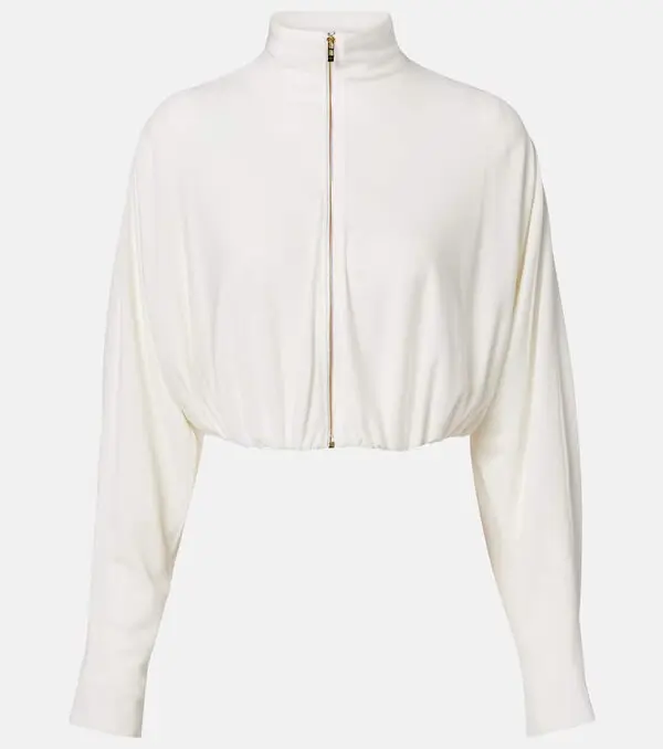 Alaïa Draped Mockneck Jersey Jacket